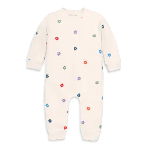 PRIMARY Baby Sweatshirt Romper - Oat Multi Florals
