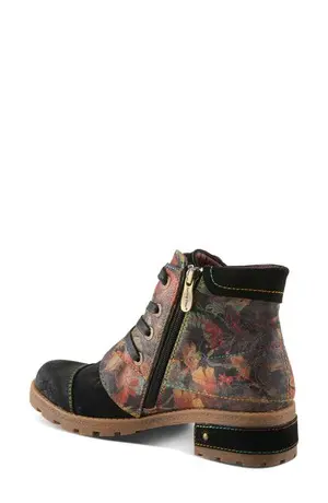 SPRING STEP SHOES Serna Cap Toe Bootie - Black Multi Suede