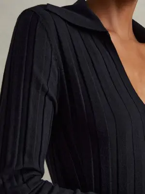 REISS Winnie Knitted Midi Dress