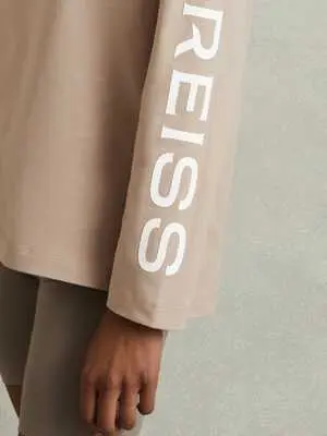 REISS May Cotton Blend Logo Top