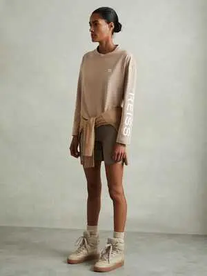 REISS May Cotton Blend Logo Top