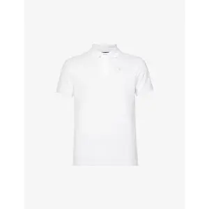 Barbour Brand-embroidered Ribbed-trim Regular-fit Cotton-piqué Polo Shirt - White
