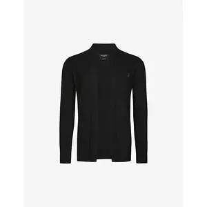 ALLSAINTS Ramskull-embroidered Merino-wool Cardigan - Black