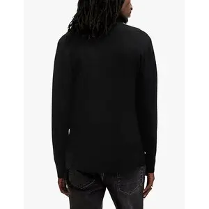 ALLSAINTS Ramskull-embroidered Merino-wool Cardigan - Black