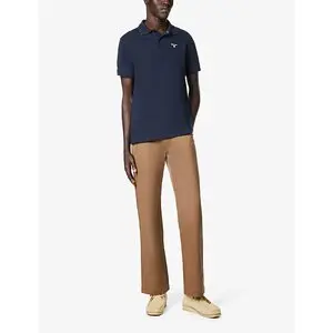 Barbour Crest-embroidered Regular-fit Cotton-piqué Polo Shirt - New Navy