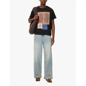 FOUND Patchwork Graphic-print Relaxed-fit Cotton-jersey T-shirt