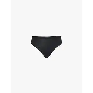 SLOGGI Ever Ease String Stretch-cotton Thong - Black