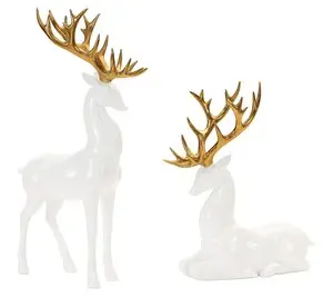 MELROSE Holiday Deer With Gold Antler Accent - One-color