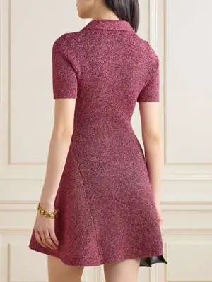green emerald velvet dress Melange Knit Mini Dress in Safari main image 0
