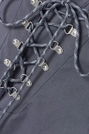 DION LEE Lace-up Wide-leg Twill Pants