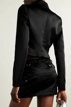 Coperni Double-breasted Cropped Blazer - Black
