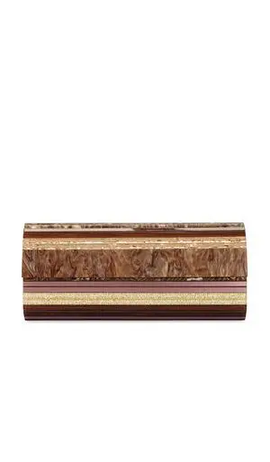OLGA BERG Clara Acrylic Clutch - Chocolate