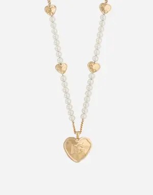 Dolce & Gabbana Necklace With Dg Logo And Heart Pendant