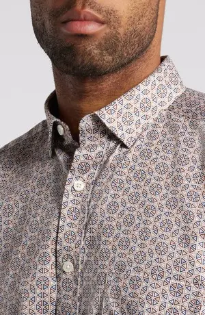 Johnston & Murphy Geometric Medallion Print Button-up Shirt
