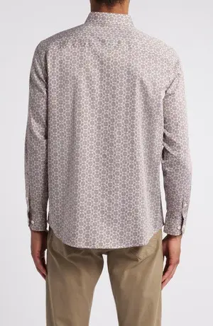 Johnston & Murphy Geometric Medallion Print Button-up Shirt