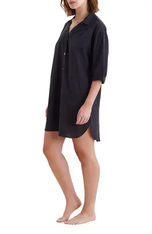 PAPINELLE Whale Beach Solid Cotton & Modal Nightshirt