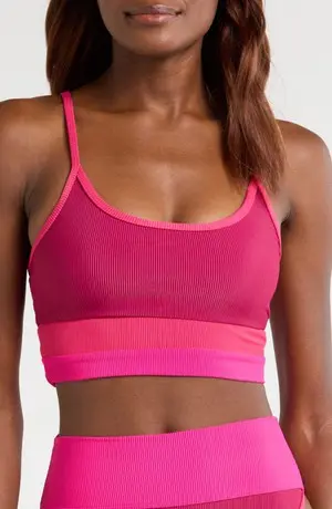 Beach Riot Eva Colorblock Bikini Top - Sorbet Red