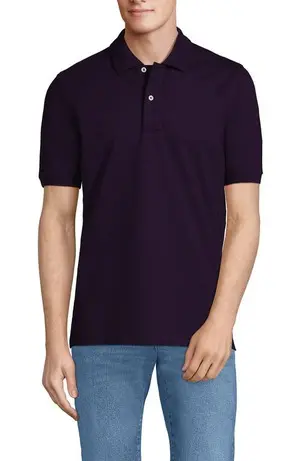 LANDS' END Short Sleeve Comfort-first Mesh Polo Shirt Blackberry