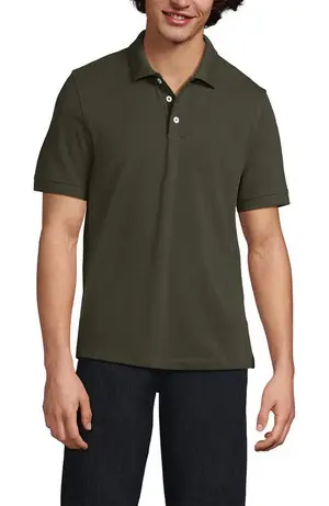 LANDS' END Short Sleeve Comfort-first Mesh Polo Shirt - Forest Moss