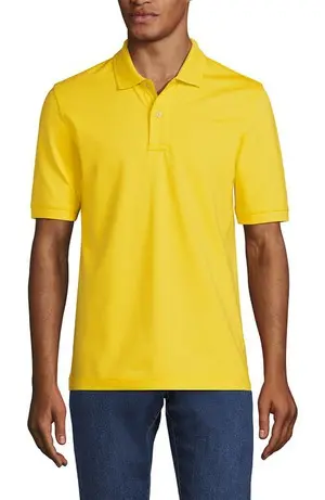 LANDS' END Short Sleeve Comfort-first Mesh Polo Shirt Primrose Yellow