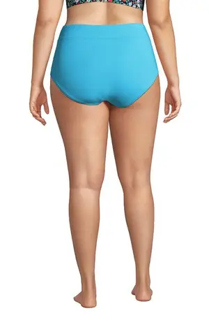 LANDS' END Tummy Control High Waisted Bikini Bottom - Turquoise