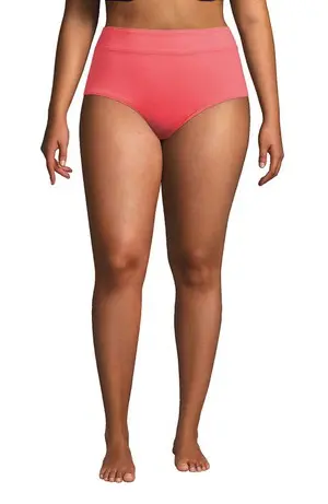LANDS' END Lands' End Tummy Control High-Waisted Bikini Bottom Wood Lily