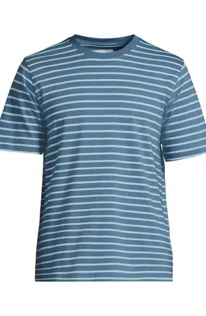 LANDS' END Super-t Short Sleeve T-shirt - Soft Peacock/blue Stripe