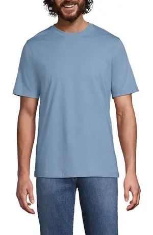 LANDS' END Super-t Short Sleeve T-shirt Stonewash Blue