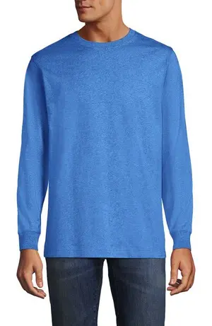 LANDS' END Super-t Long Sleeve T-shirt Bermuda Blue Heather