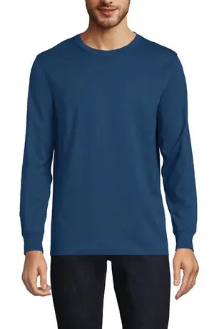 LANDS' END Super-t Long Sleeve T-shirt Evening Blue