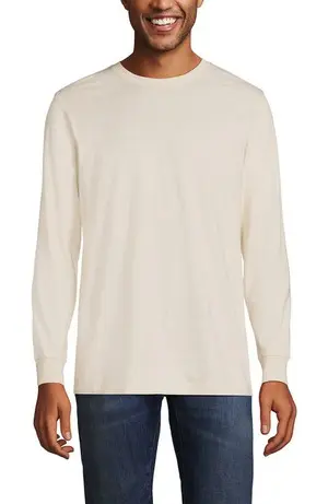 LANDS' END Super-t Long Sleeve T-shirt Flax Heather