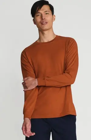 LANDS' END Super-t Long Sleeve T-shirt Fresh Cinnamon