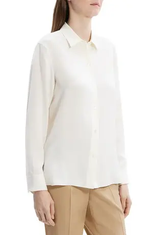 Theory Button-up Silk Shirt With Necktie