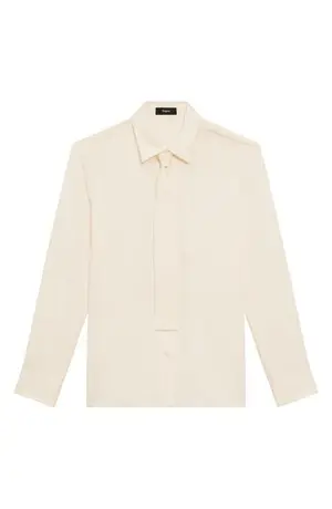 Theory Button-up Silk Shirt With Necktie