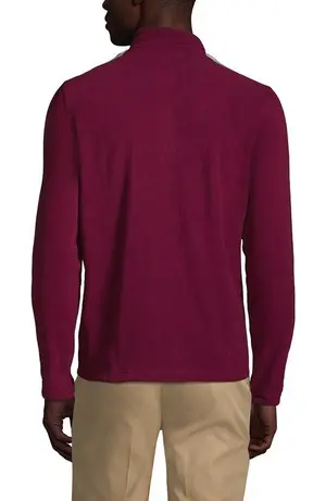 LANDS' END Lightweight Quarter Zip Fleece Pullover - Burgundy