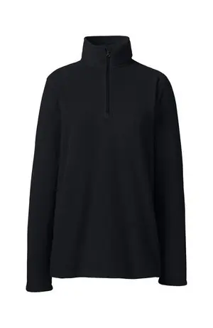 LANDS' END Lightweight Fleece Quarter Zip Pullover - Black