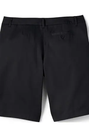 LANDS' END Plain Front Blend Chino Shorts - Black