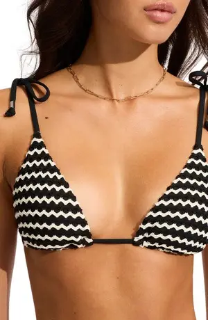 Seafolly Slider Triangle Bikini Top - Black