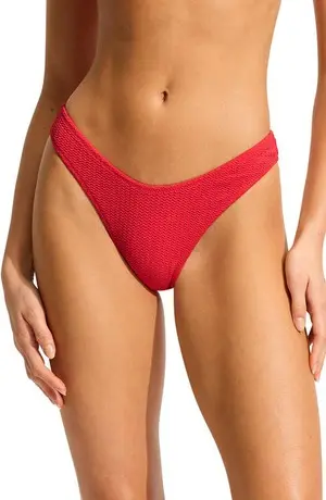 Seafolly Rio High Cut Bikini Bottom - Chilli Red