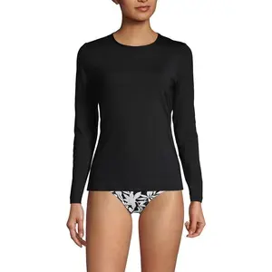 LANDS' END Sunshade Upf 50 Long Sleeve Rash Guard - Black