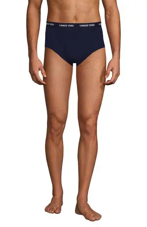 LANDS' END Knit Briefs 3 Pack Deep Sea Navy