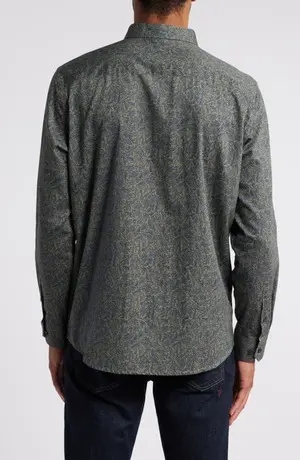 Johnston & Murphy Foliage Print Button-up Shirt