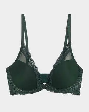 Natori Feathers Contour Plunge Bra Dk Forest