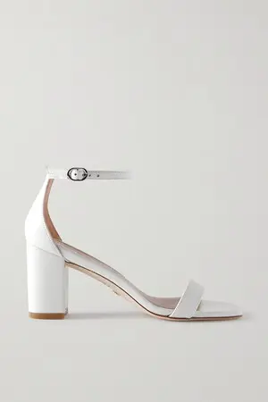 STUART WEITZMAN Nudistcurve Leather Sandals - White
