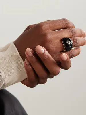 Yvonne Léon Bague 9-karat Gold, Onyx And Topaz Ring - Black