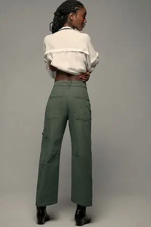 Pilcro The Millie Low-Slung Barrel Pants By In Green - 35% Off