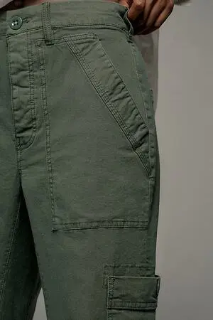 Pilcro The Millie Low-Slung Barrel Pants By In Green - 35% Off