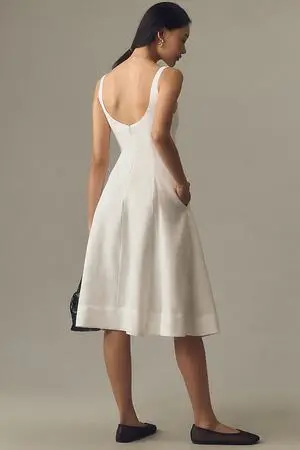 REFORMATION Magnolia Linen Midi Dress