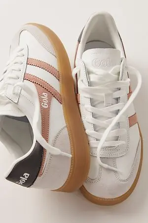 Gola Viper Leather Sneakers - White/cameo/dark Brown