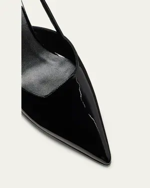 STUART WEITZMAN Vinnie Patent Kitten Slingback Pumps - Black